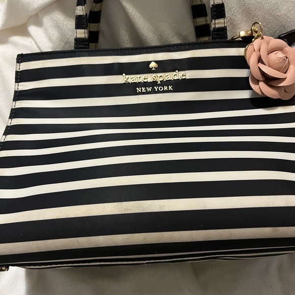 kate spade | Bags | Kate Spade Black And White Striped Womens Bag ...